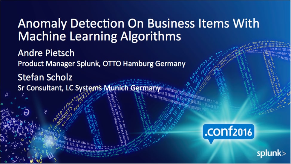 Using Machine Learning For Anomaly Detection Research Splunk 
