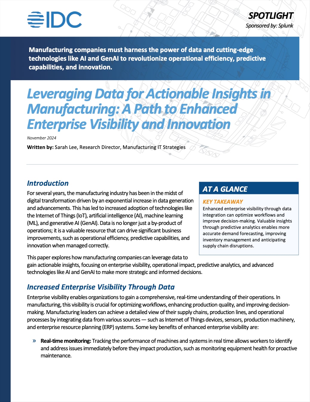 Leveraging Data for Actionable Insights in Manufacturing | Splunk Leveraging Data for Actionable Insights in Manufacturing | Splunk